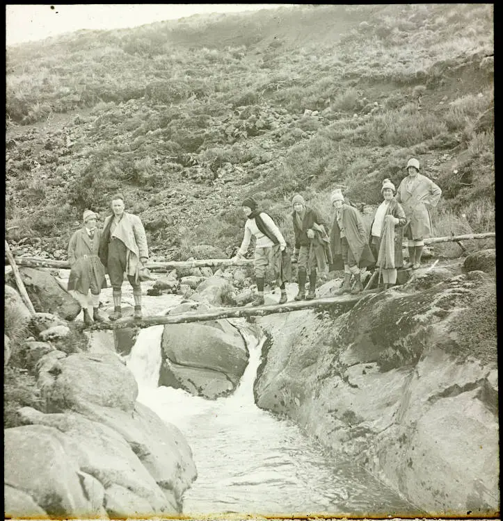 Bridge at Taranaki Falls, Tongariro National Park | Record | DigitalNZ