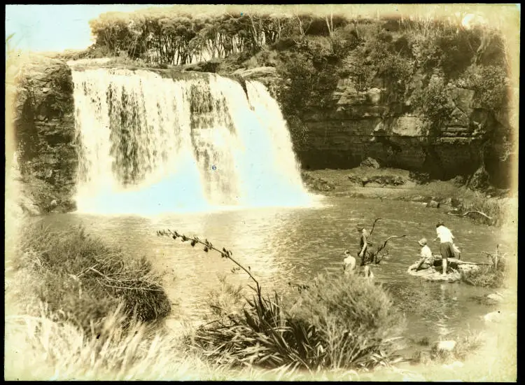 Lower Muriwai Falls, 1930 | Record | DigitalNZ