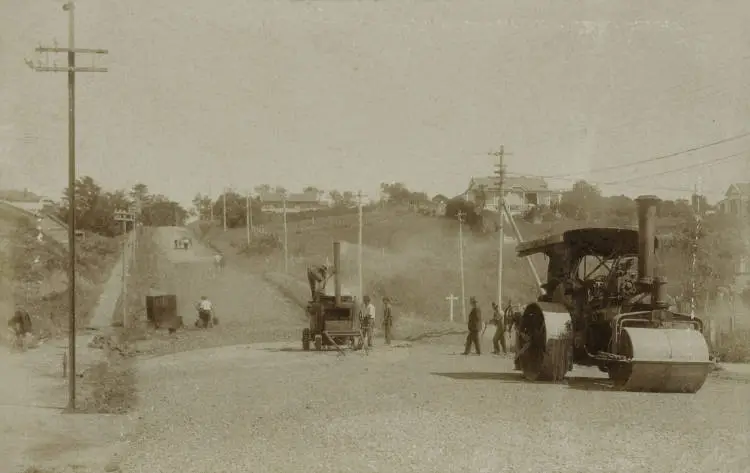 First bitumen road, Wharf Road, St Heliers | Record | DigitalNZ