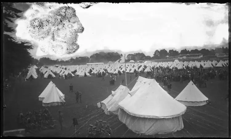 Military camp at Awapuni Racecourse | Record | DigitalNZ