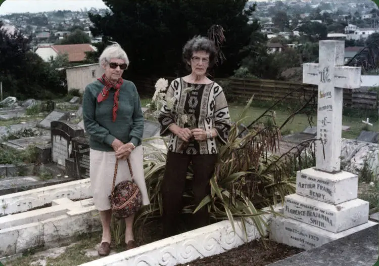 Mrs Katavitch and Mrs Boseley in St Mary's Pioneer Cemetery, Torbay ...