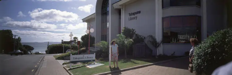 Library manager Helen Woodhouse outside Takapuna Library, The Strand ...