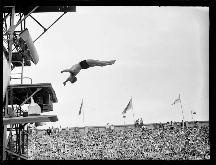 British Empire Games, Men's 3 Metre Springboard Diving, Newmarket Olympic Pool, 1950 | Record ...