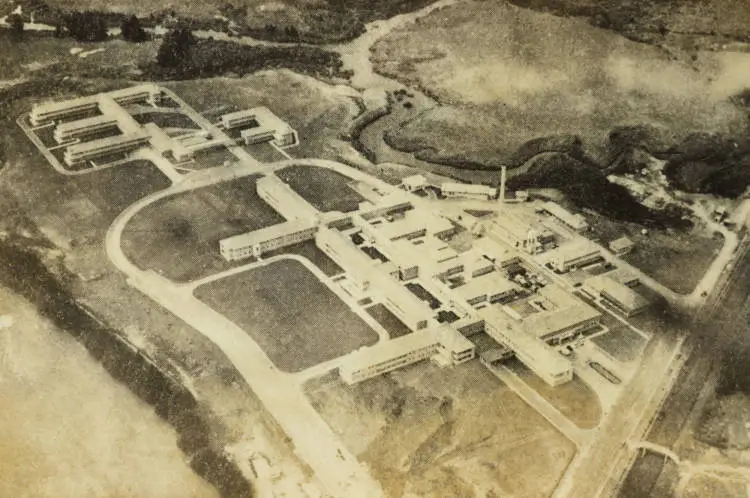 Aerial view of Middlemore Hospital, 1950s | Record | DigitalNZ