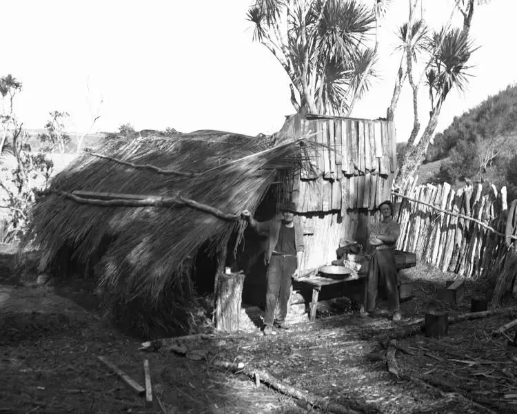 Nikau whare at end of Tawharanui Peninsula. | Record | DigitalNZ