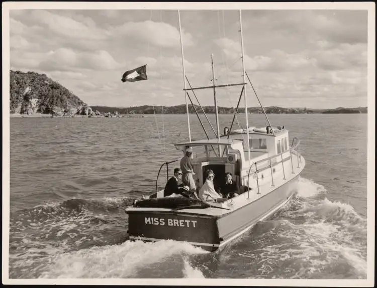 People on the launch 'Miss Brett', Russell | Record | DigitalNZ
