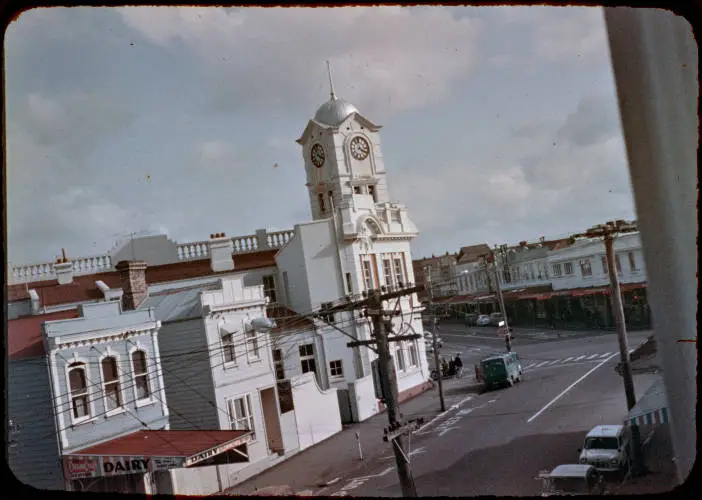 Ponsonby Post Office and clock tower, 1959 | Record | DigitalNZ