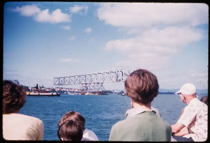 Auckland Harbour Bridge under construction | Record | DigitalNZ