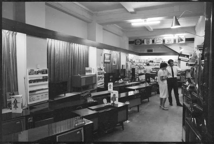 TV and Radiogram Dept, Lewis Eady, Auckland Central, 1970s | Record ...
