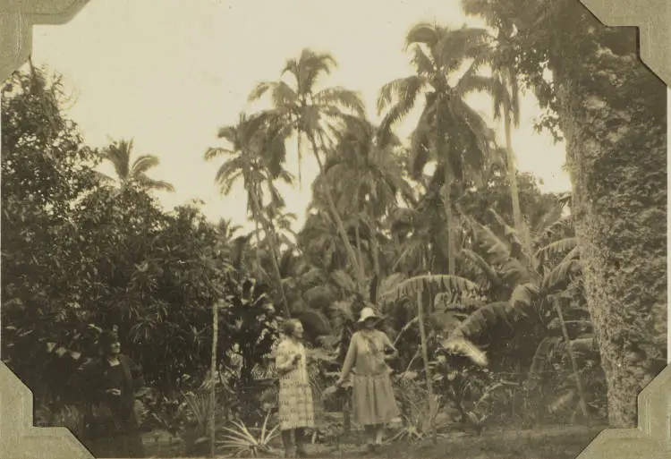 Miss Ramsey and Mrs Cameron at Kaloga?, Tonga, 1928 | Record | DigitalNZ