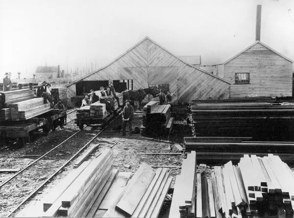 Workers at Booth's sawmill, Carterton | Record | DigitalNZ