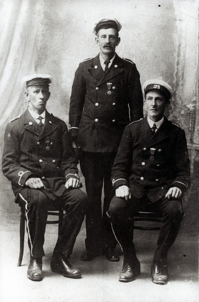 Thomas, Charles and Edward John Braggins in [Fire Brigade] uniform ...