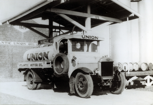 Atlantic Oil truck in company yard, Renall Street : Photograph | Record ...