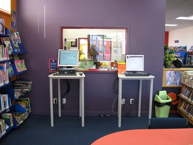 PC and catalogue terminal, Richmond Library | Record | DigitalNZ