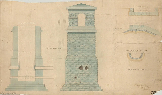 Ross Creek Reservoir Tower plans | Record | DigitalNZ