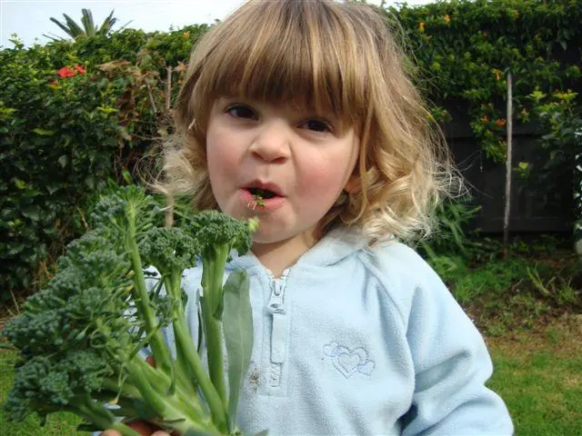 Emily and broccoli | Record | DigitalNZ