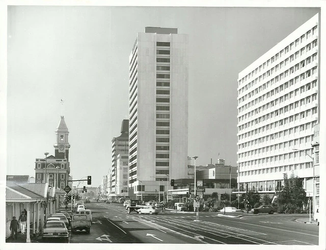 Downtown re-development photograph shows the Travelodge Hotel and Air ...