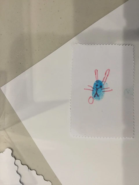 Fingerprint art activity - blue rabbit | Record | DigitalNZ