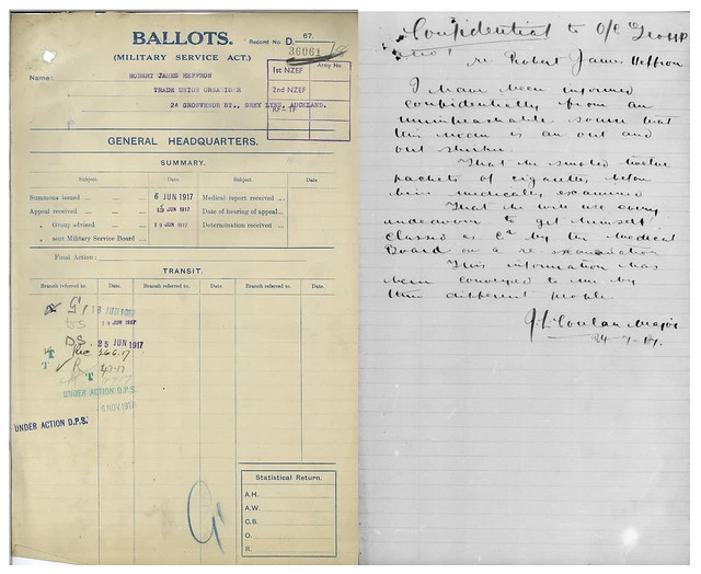 Robert "Bob" James Heffron New Zealand Defence Force file extract ...