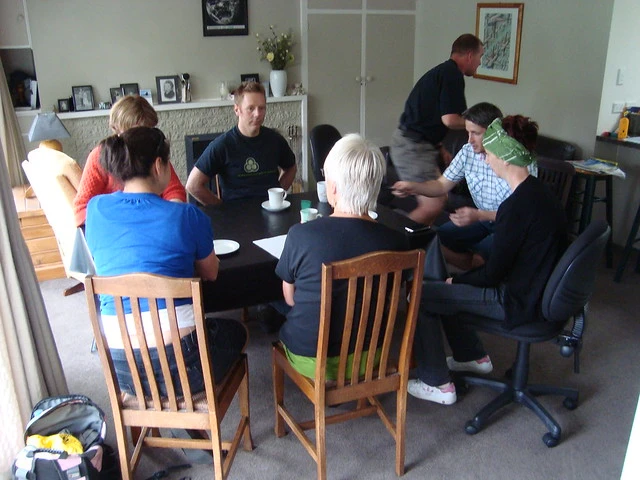 Dinner table team meeting | Record | DigitalNZ