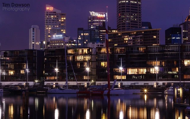 Auckland's Lighter Quay at Night | Record | DigitalNZ