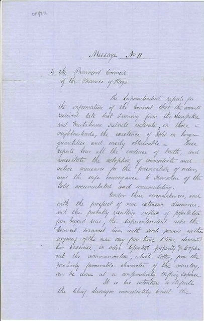 Discovery of gold in Tuapeka and Waitahuna districts | Record | DigitalNZ