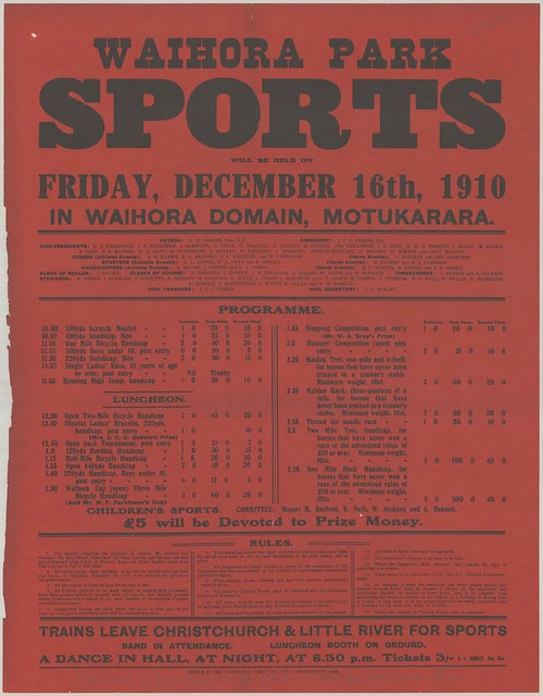 Waihora Races - December 16 (1911) | Record | DigitalNZ