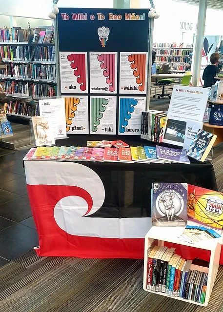 Te Wiki o Te Reo Māori display, South Library | Record | DigitalNZ