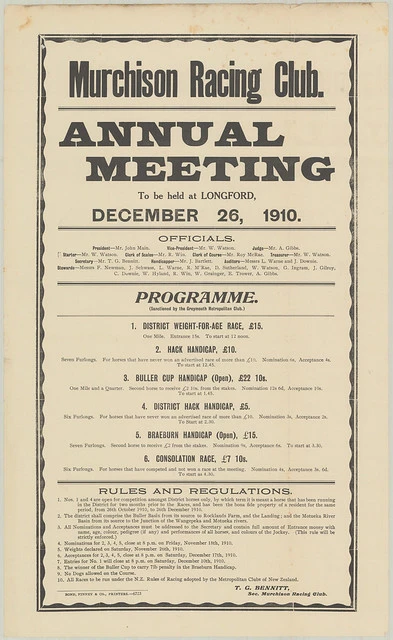 Murchison Racing Club annual races (1910) | Record | DigitalNZ
