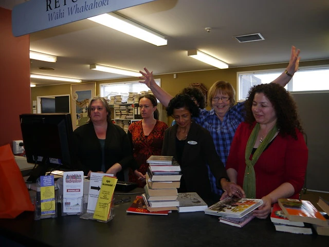 Excited librarian, Thames Library | Record | DigitalNZ