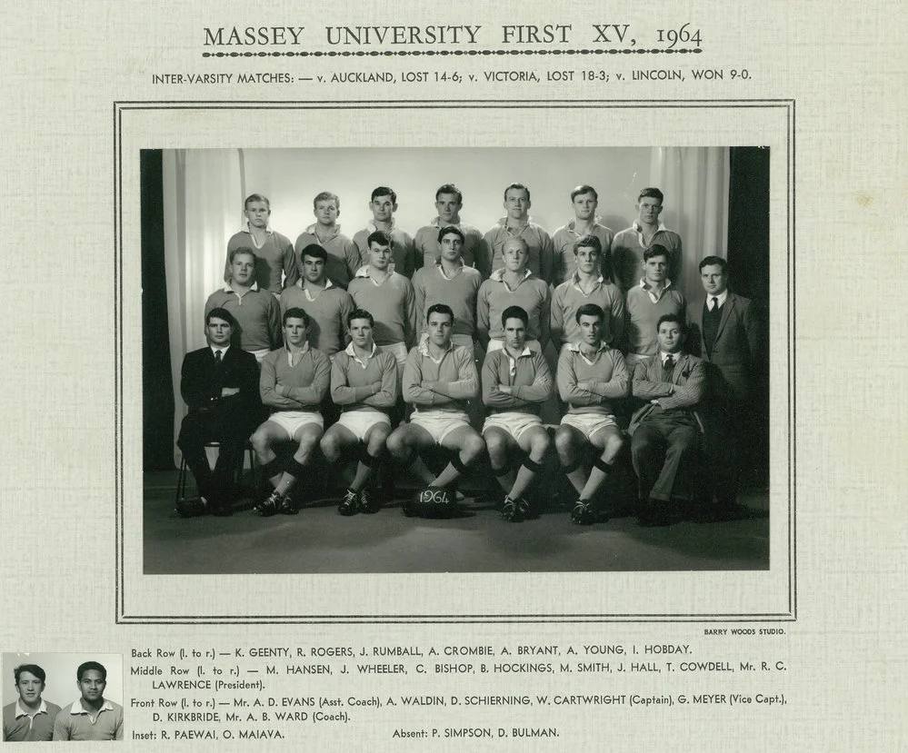 Rugby Team, Massey University First XV, 1964 | Record | DigitalNZ