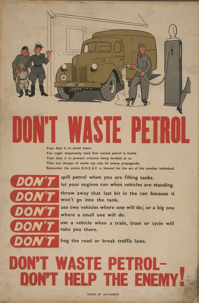 Poster, 'Don't Waste Petrol' | Record | DigitalNZ