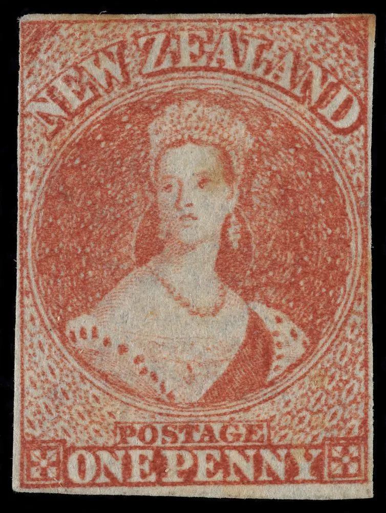 Issued one penny 'Full-Face Queen' [Chalon Head] definitive stamp ...
