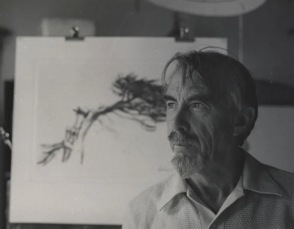 Eric Lee-Johnson in the studio, Waihi | Record | DigitalNZ