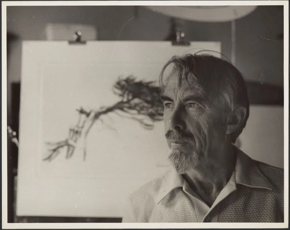 Eric Lee-Johnson in the studio, Waihi | Record | DigitalNZ