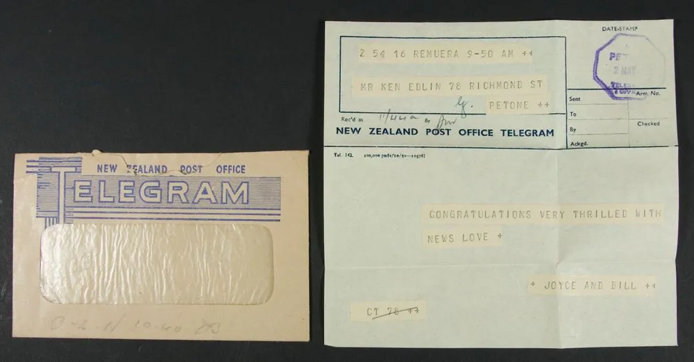 Baby telegram | Record | DigitalNZ