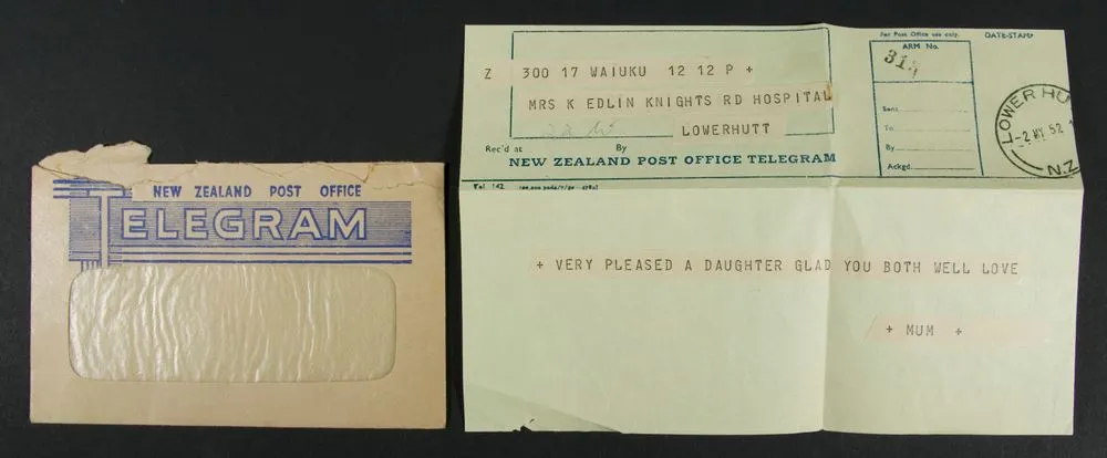 Baby telegram | Record | DigitalNZ