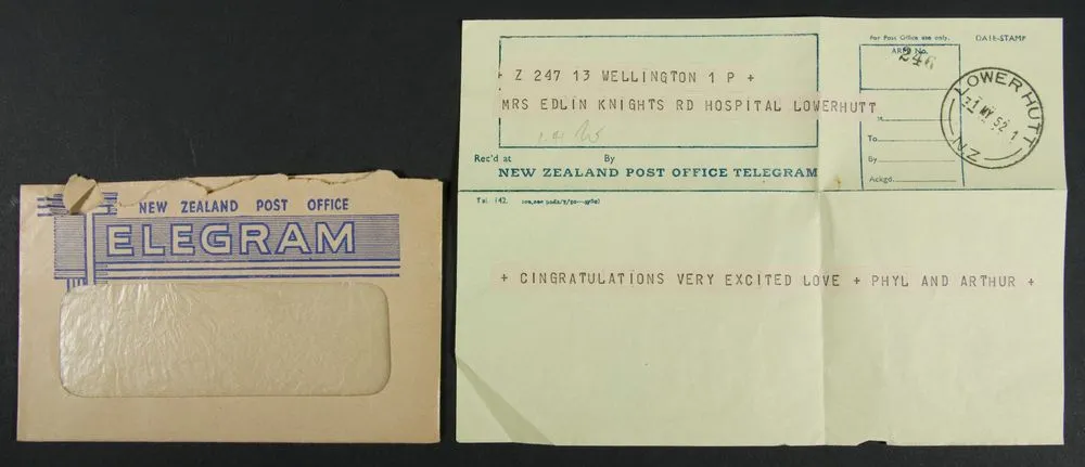 Baby telegram | Record | DigitalNZ
