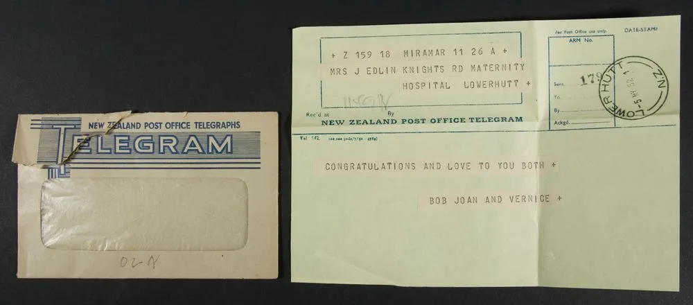 Baby telegram | Record | DigitalNZ
