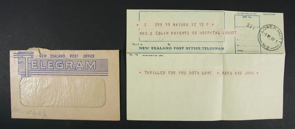 Baby telegram | Record | DigitalNZ