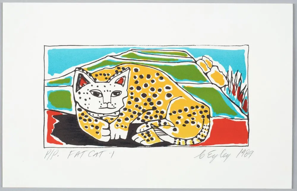 Fat cat 1: from the series Muka Studio Youth Prints | Record | DigitalNZ