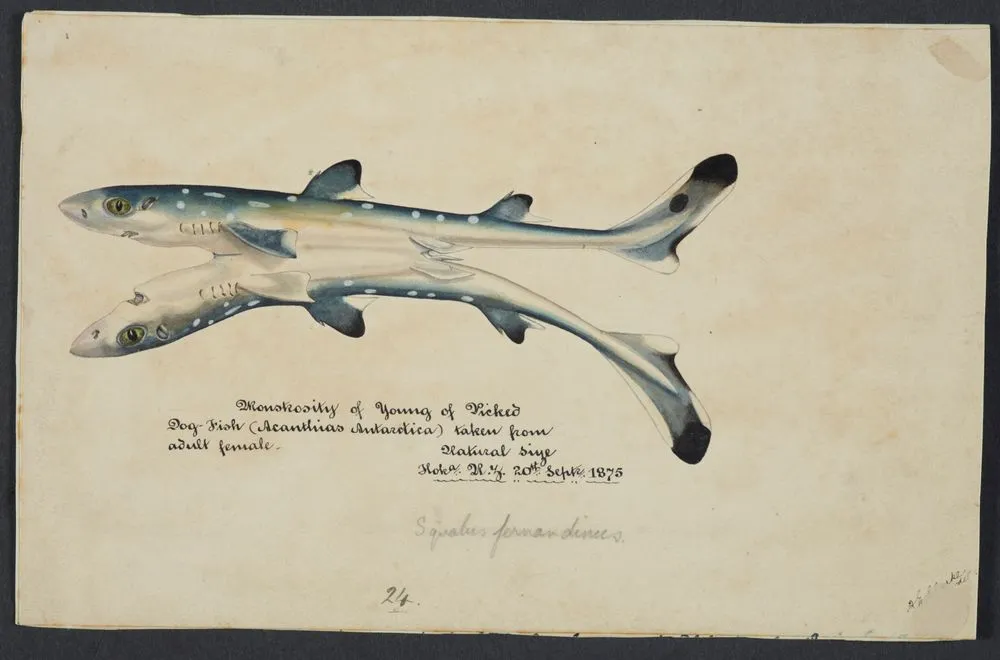 Squalus acanthias (?NZ) - Siamese twins : Spotted spiny dogfish ...