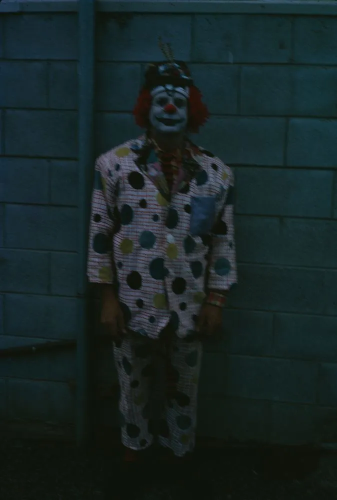 Untitled [Crunchy the Clown in spotted pyjamas] | Record | DigitalNZ