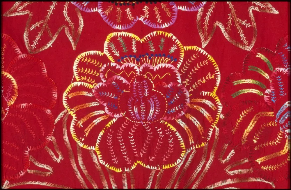 Tivaevae tataura, zinnia pattern, by Titi Numanga (detail) | Record ...