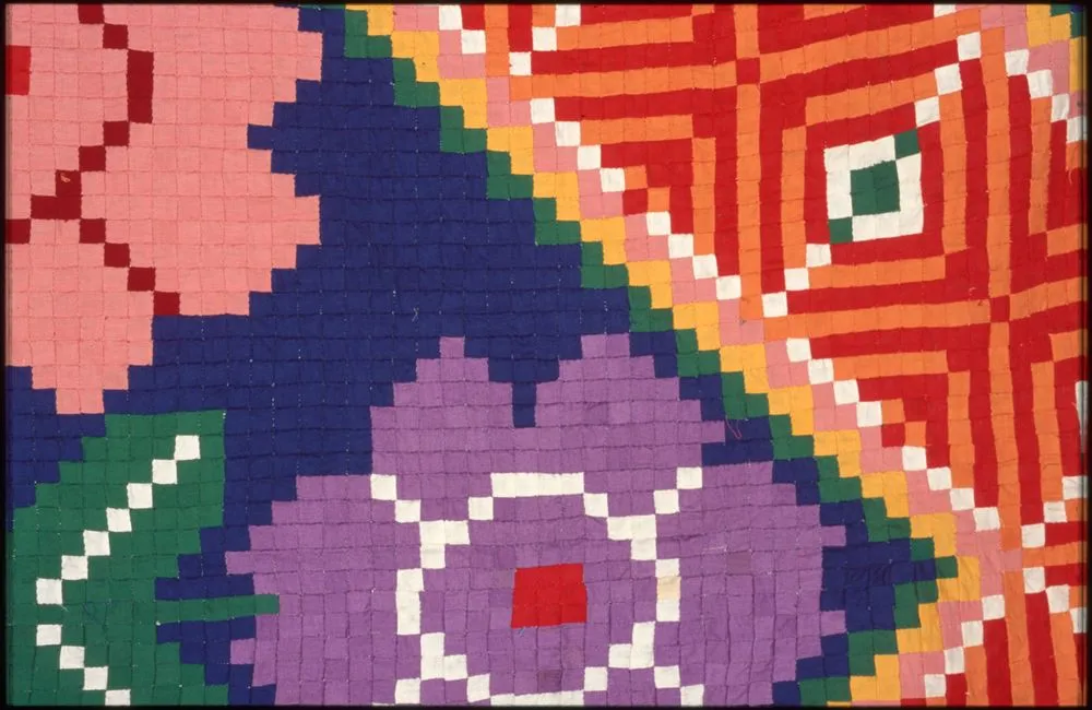 Tivaevae taorei, kaute (hibiscus) pattern, by Esther Katu (detail ...