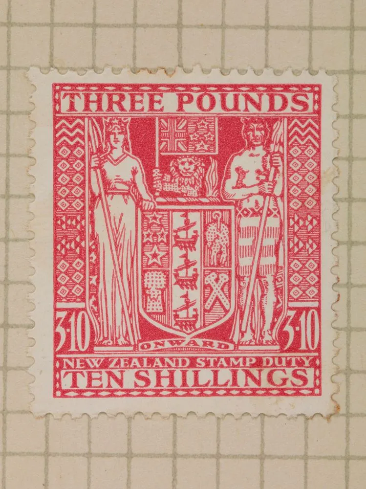 Issued three pounds and ten shillings Arms type Duty stamp | Record ...