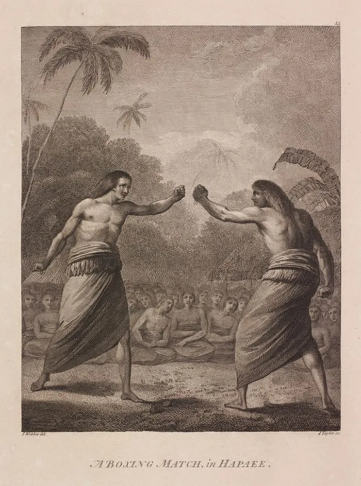 A boxing match in Hapaee. Plate 15 From the book: Folio of Plates to ...