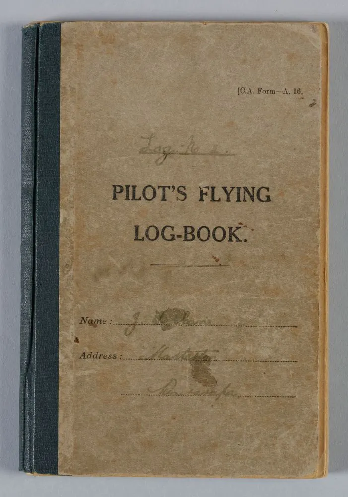 Pilot's Flying Log-Book | Record | DigitalNZ