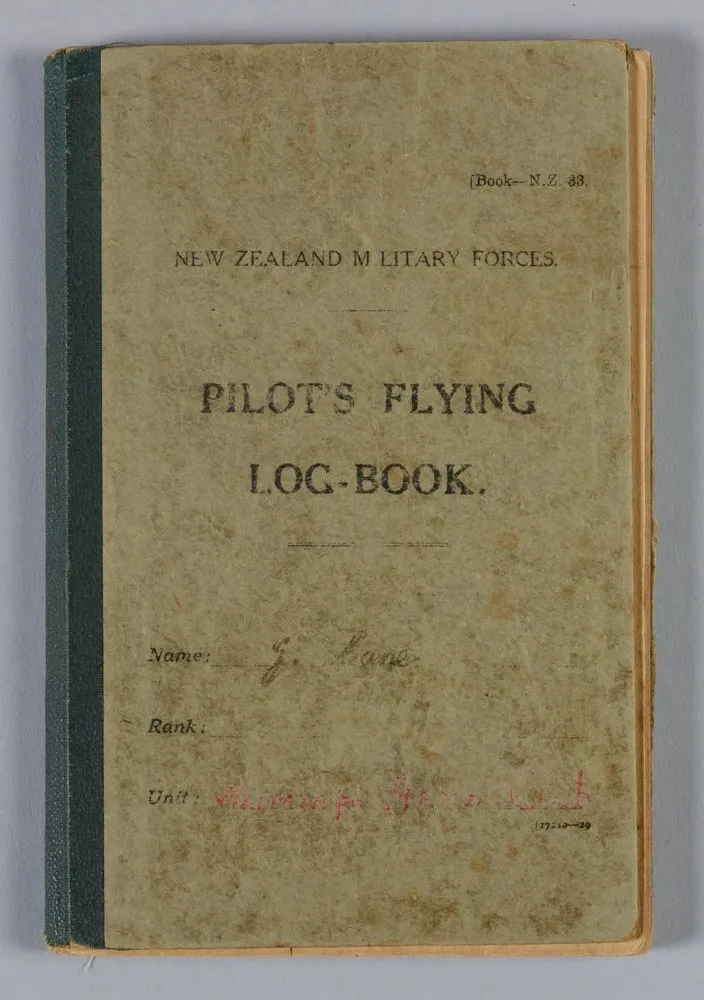 Pilot's Flying Log-Book | Record | DigitalNZ