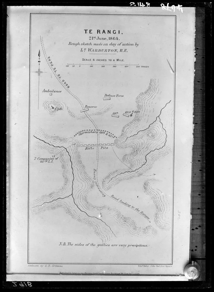Te Rangi [Te Ranga], 21st June 1864. Rough sketch made on day of action ...